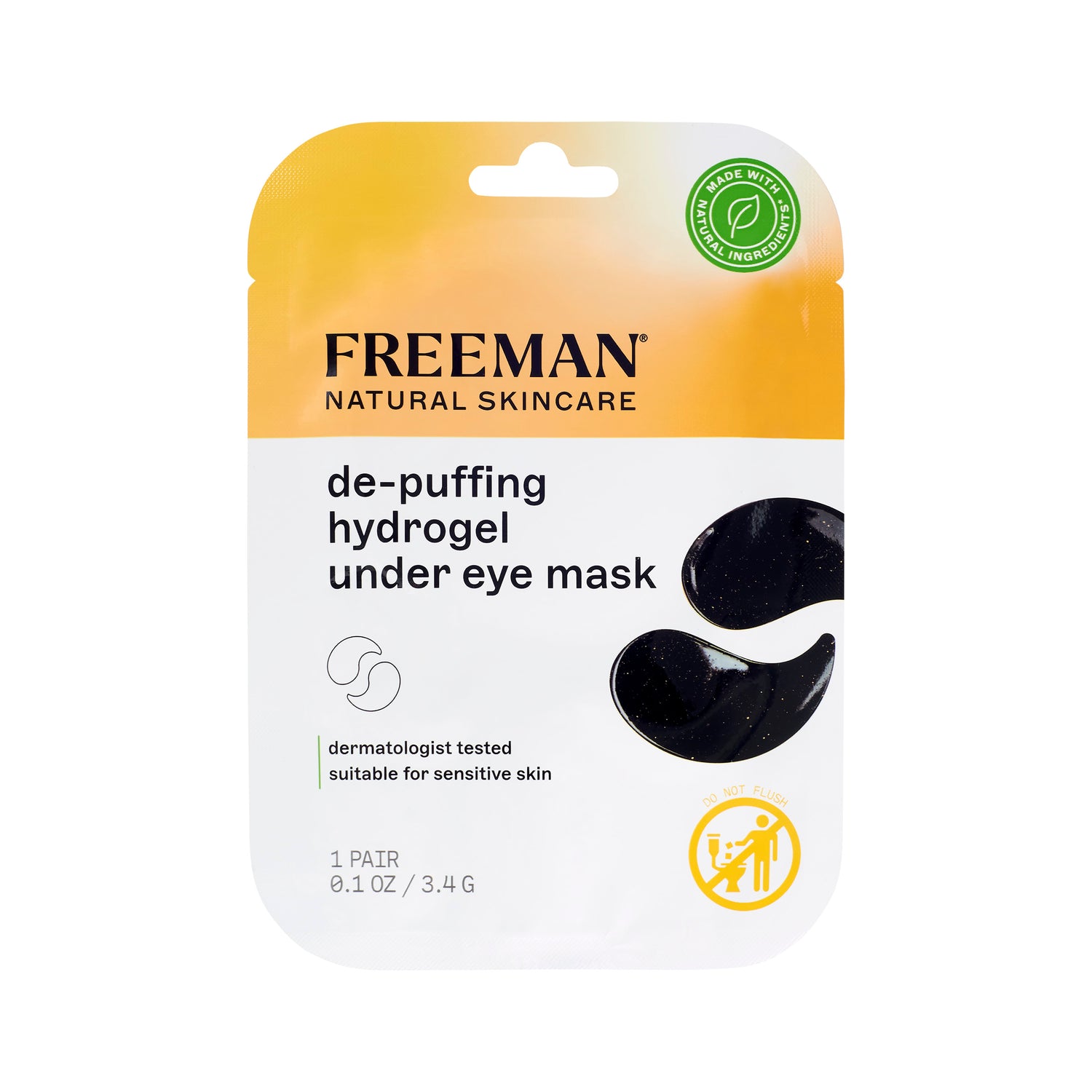 Freeman De-Puffing Hydrogel Under Eye Mask, Hyaluronic Acid & Magnesium ...