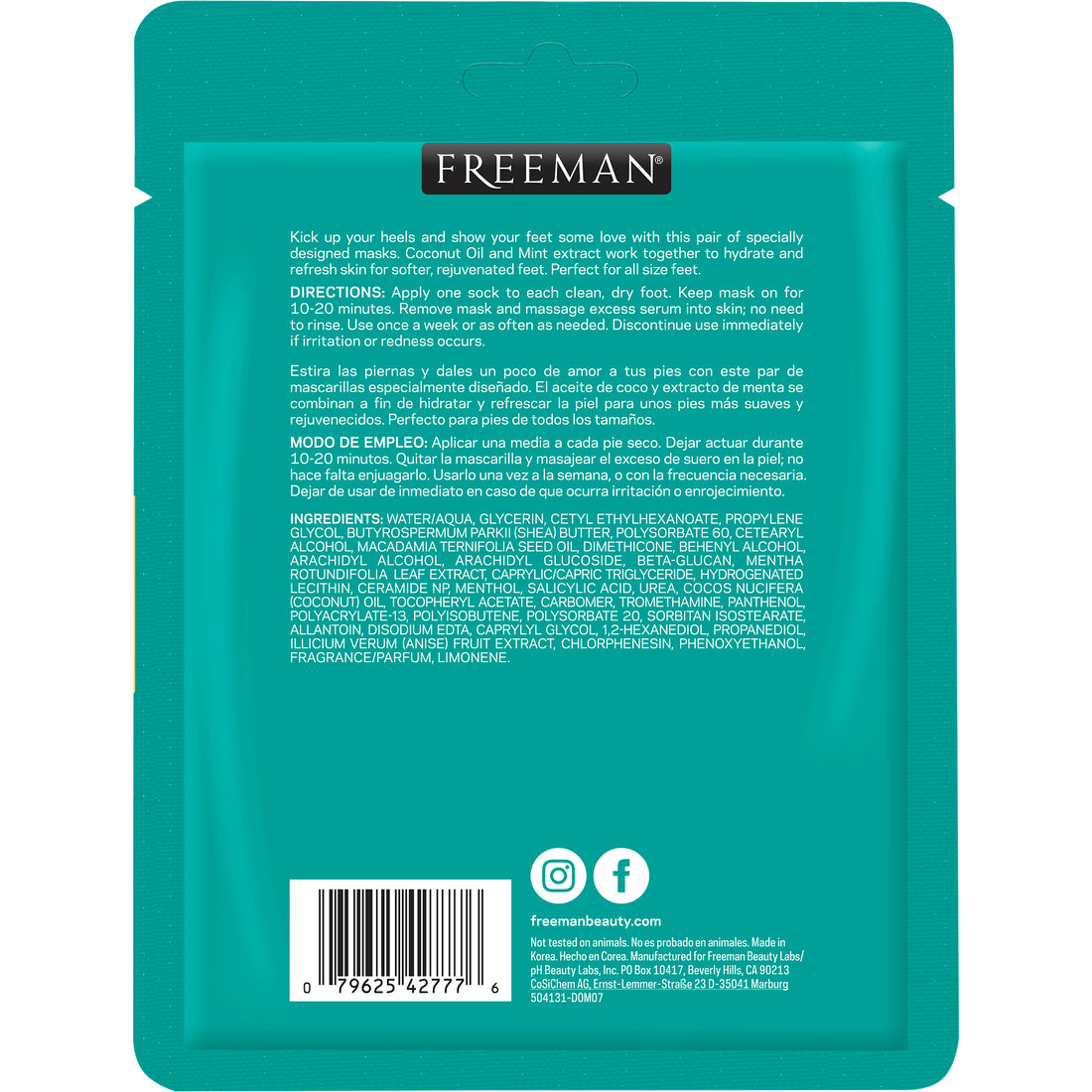 Flirty Feet Moisturizing and Smoothing Foot Mask – Freeman Beauty